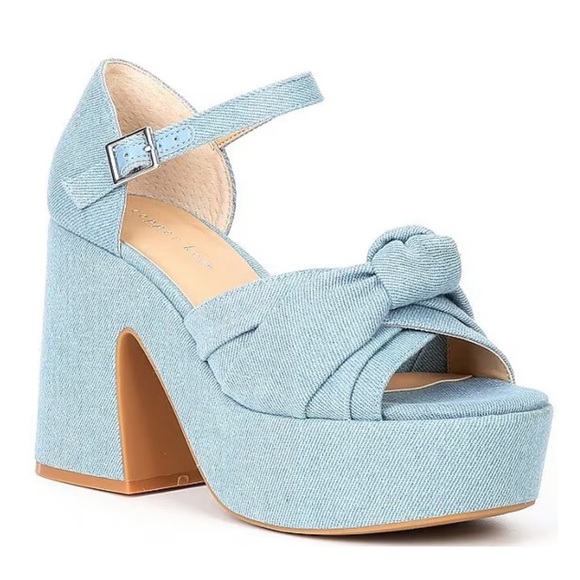 Copper Key | Shoes | Copper Key Picnic Denim Platform Sandals Size 95 ...